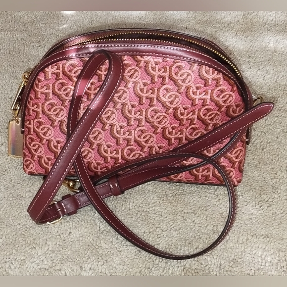 Coach | Bags | Coach Madi Crossbody Rouge Pink Canvasleather Monogram ...